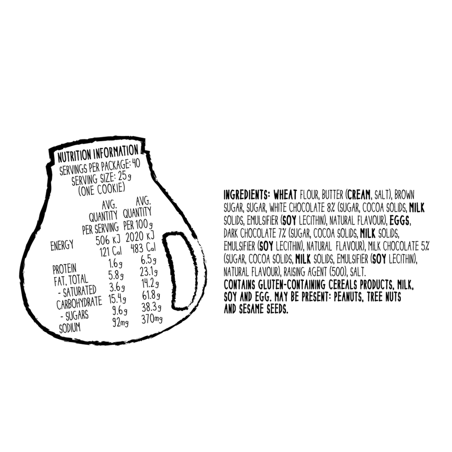 1kg Family Pack Of Triple Chocolate Rookie Cookies – Munchtime