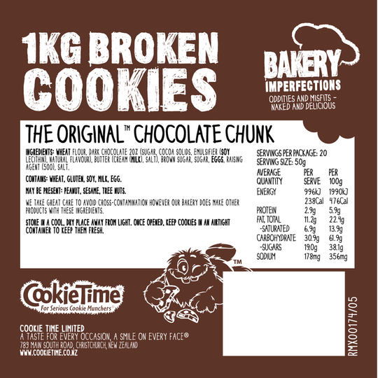1kg Original Chocolate Chunk Broken Cookies - Bakery Imperfections ...