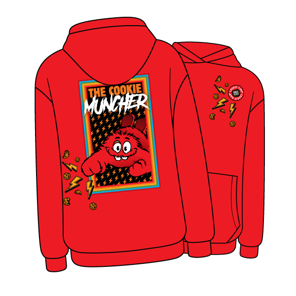 Cookie Muncher Hoodie - Red – Munchtime