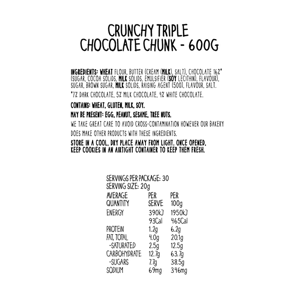 600g Crunchy Triple Chocolate Chunk Fun Size Cookies - Bakery Imperfec ...