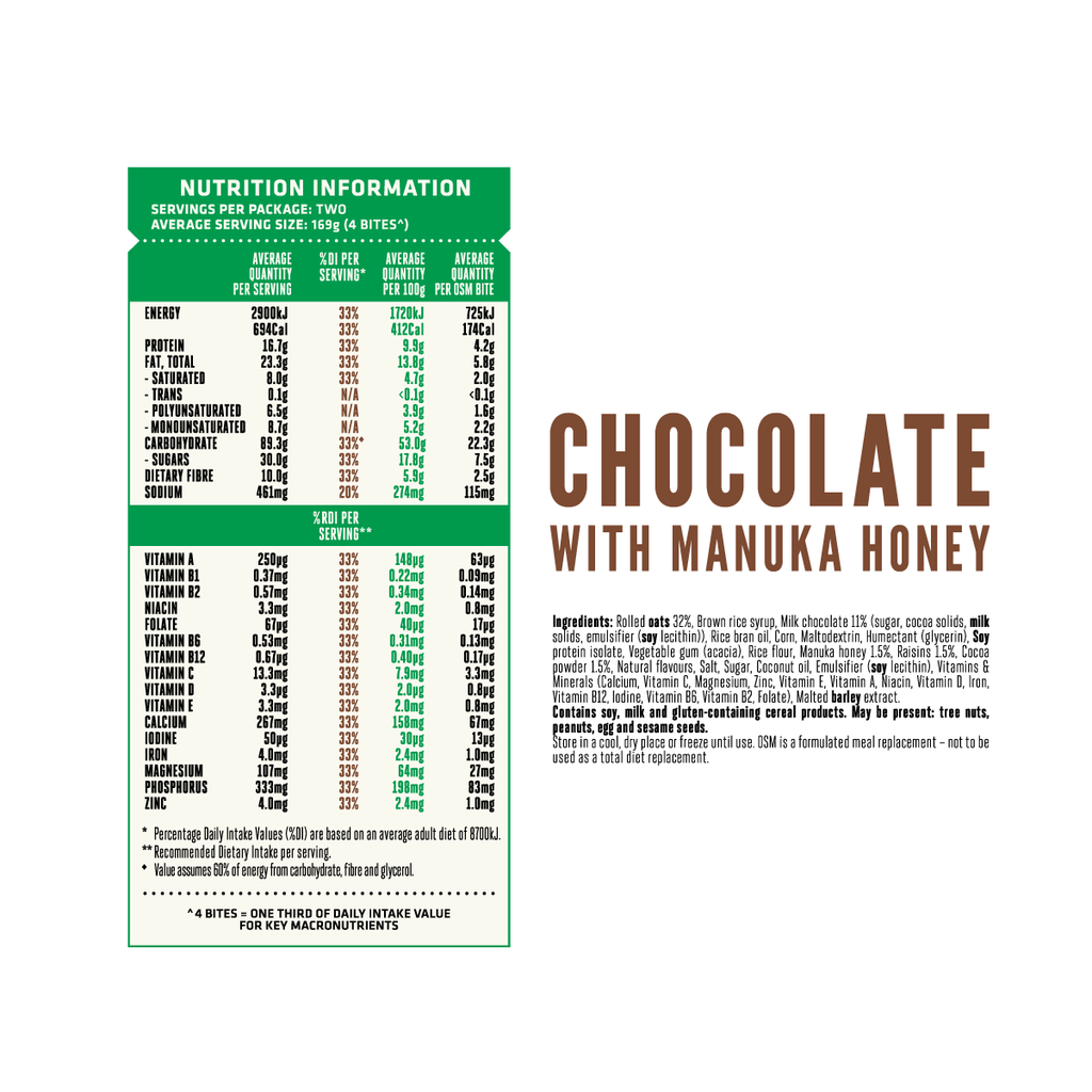 Chocolate with Manuka Honey OSM 8 Bite Pack – Munchtime