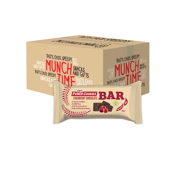 Full Carton (80 units) - Em's Cranberry Chocolate Bars – Munchtime