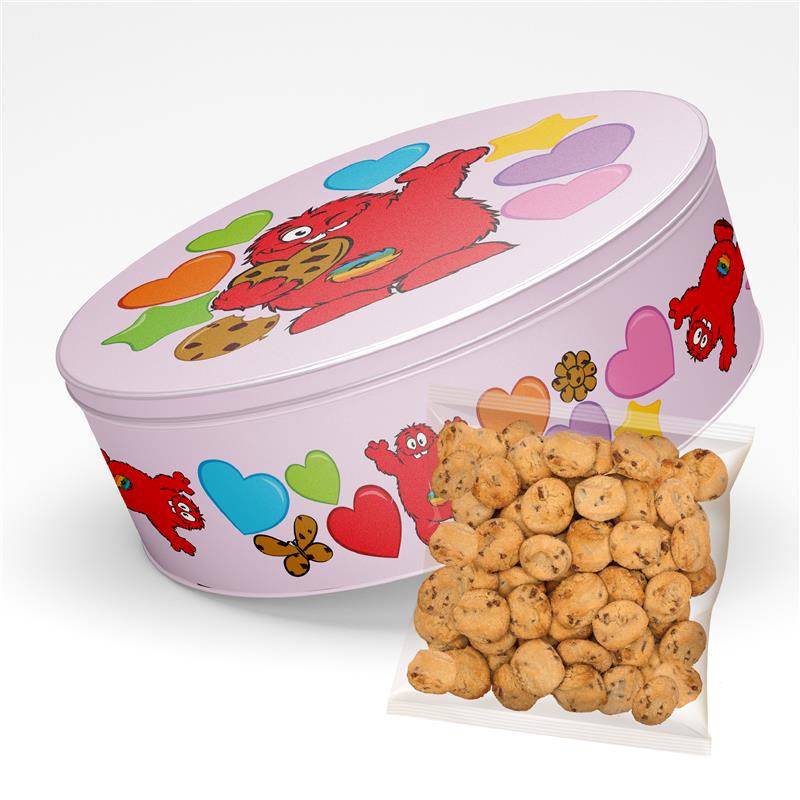 Celebrate Round Tin with 275g Chocolate Chip Bite Size Cookies – Munchtime