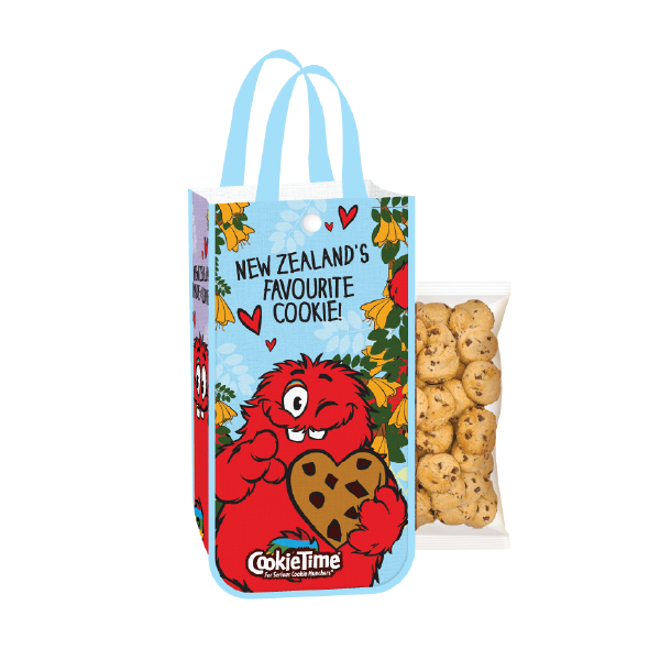 Kowhai Tote Bag with 275g Chocolate Chip Bites – Munchtime